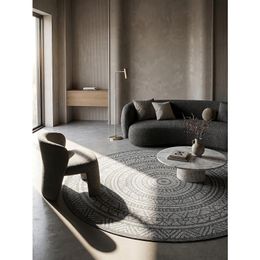 KADIMA DESIGN Flachgewebe-Teppich Pflegeleicht Anthrazit 120x120 cm - BORNO Kadima