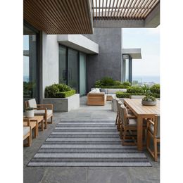 KADIMA DESIGN Teppich Outdoor SARNTAL in Schwarz, im Vintage-Stil, 120 x 170 cm