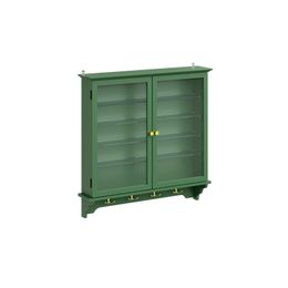 sobuy Wandschrank, Vitrinenschrank, Wandvitrine mit 2 T&uuml;ren Dunkelgr&uuml;n 68x13,5x68,5cm