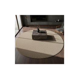 KADIMA DESIGN Teppich Flachgewebe CIMA in Beige, einfarbig, &Oslash; 120 cm