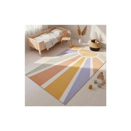 KADIMA DESIGN Spielteppich TRAUN in Bunt, mit Sonnenstrahlen-Motiv, 120 x 170 cm