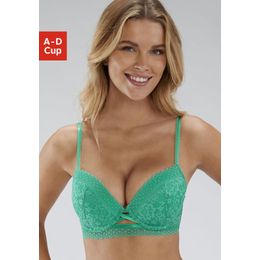 Damen Push-up-BH "Viola", VIVANCE BY LASCANA, Gr. 80, gr&uuml;n, Spitze, Obermaterial: 87% Polyamid, 13% Elasthan, BHs, mit Spitze aus anteilig recyceltem