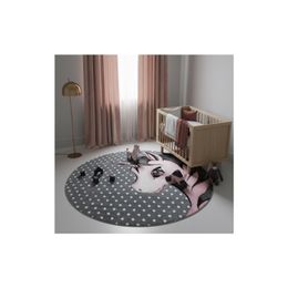 KADIMA DESIGN Spielteppich TASNA in Rosa, mit Einhorn-Motiv, &Oslash; 160 cm