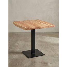 KADIMA DESIGN Esszimmertisch &ndash; Quadratisch 80x75x75 cm Akazie Massivholz Baumkante