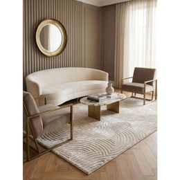 KADIMA DESIGN Kurzflorteppich ILLER, mit 3D-Design, Florh&ouml;he 12 mm, Beige, 80 x 150 cm