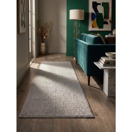 KADIMA DESIGN Flachgewebe-Teppich Berber-Tradition Silber 80x250 cm Uni meliert
