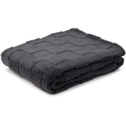 G&ouml;zze Wohndecke G&Ouml;ZZE, B:150cm L:200cm, grau, Mircofaser, Wohndecken, "FRANKA Jacquarddecke", im modernen Design, aus 100 % Polyester Mikrofaser, rundum