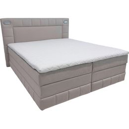 Boxbett OTTO HOME, B:195cm L:210cmsilbergrau, Holz teilmassiv, Holzwerkstoff, Spanplatte, Komplettbetten, "PHILIPPA, Polsterbett mit Bettkasten, mit