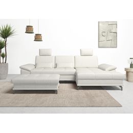Ecksofa OTTO HOME, B:301cm H:89cm T:176cm, wei&szlig;, Luxus-Microfaser (90% Polyester, 10% Polyamid);Samtoptik (100% Polyester), Wohnzimmer, Sofas,