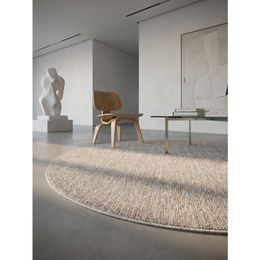KADIMA DESIGN Teppich Kurzflor AMMER in Beige, einfarbig, &Oslash; 160 cm