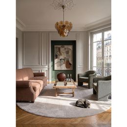 Teppich Hochflor Beige 160x160 cm - ALDAN KADIMA DESIGN