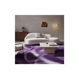 KADIMA DESIGN Kurzflorteppich INN, mit abstraktem Wellenmuster, Violett, 240 x 340 cm