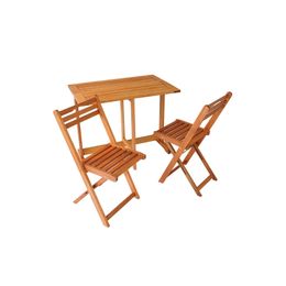 Balkonset PORTO 3-teilig, Eukalyptus ge&ouml;lt, klapbar, FSC&reg;-zertifiziert