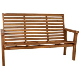 CLP Gartenbank wetterfest Teakholz Nicosia, Teakbank mit Liegefunktion, Holzbank mit Lehne robust und pflegeleicht, f&uuml;r Garten und Terrasse