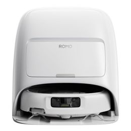DJI ROMO A Saugroboter mit Wischfunktion (25.000 Pa Saugleistung, App-Steuerung, Transparente Optik, Selbstreinigung mit Hei&szlig;wasser, Staubabsaugstation)