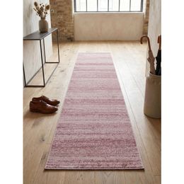 KADIMA DESIGN Teppich Kurzflor INN in Rosa, einfarbig, 80 x 300 cm