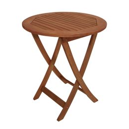 DEGAMO Klapptisch RIO 65cm rund, Eukalyptus ge&ouml;lt