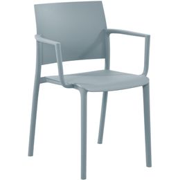 CLP Gartenstuhl stapelbar Valtor mit Armlehnen aus Kunststoff, wetterfest, ideal f&uuml;r Garten, Terrasse, Balkon und K&uuml;che, belastbar bis 150 kg