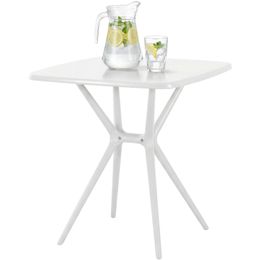CLP Gartentisch wetterfest stabil Becky, Bistrotisch eckig 72x72 cm, Balkontisch Polypropylen UV-best&auml;ndig winterfest, Innen- und Au&szlig;enbereich
