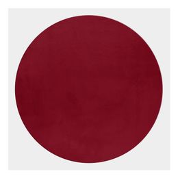 KADIMA DESIGN Kurzflorteppich Waschbar NECKAR, einfarbig, Rot, &Oslash; 200 cm