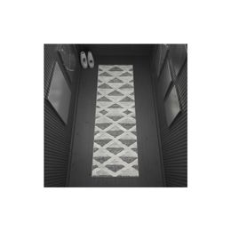 KADIMA DESIGN Teppich Hochflor TALFER in Grau, geometrisch, Florh&ouml;he 20 mm, 80 x 250 cm