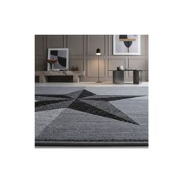 KADIMA DESIGN Teppich Kurzflor INN in Grau, mit Sternen-Motiv, 160 x 230 cm