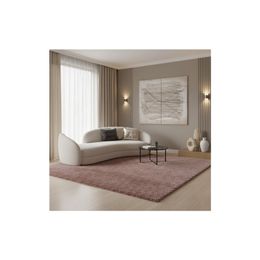 KADIMA DESIGN Hochflorteppich SALZACH, einfarbig, Rosa, 280 x 370 cm