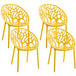 CLP Gartenst&uuml;hle 4er Set stapelbar wetterfest Hope, Gartensessel mit Lehnen UV-best&auml;ndig, Outdoorst&uuml;hle aus Kunststoff bis 150 kg belastbar,