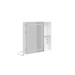 sobuy Spiegelschrank f&uuml;rs Badezimmer, Wandschrank mit 1 T&uuml;r Wei&szlig; 60x15,5x60cm