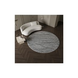 KADIMA DESIGN Hochflorteppich TALFER, im Boho-Stil, aus Polypropylen, Grau, &Oslash; 160 cm