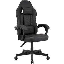 CLP Racing B&uuml;rostuhl ergonomisch Collins, Gamingstuhl mit Massagefunktion, verstellbare R&uuml;ckenlehne Kunstleder, Kissen, belastbar bis 150kg