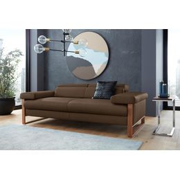 2-Sitzer W.Schillig, B:210cm H:71cm T:106cm, braun, Flachgewebe S22 (100% Polyester);Stoff S37 (100% Polyester);Longlife Xtra-Leder Z59: Glattleder