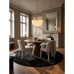 KADIMA DESIGN Kurzflorteppich MAIN, einfarbig, Anthrazit, &Oslash; 160 cm