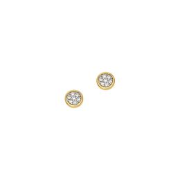 Firetti Damen Paar Ohrstecker "Schmuck Geschenk Gold 333 Ohrschmuck Kreis rund bicolor", 5mm, Gelbgold 333, gold, Gelbgold 333, Ohrringe, mit