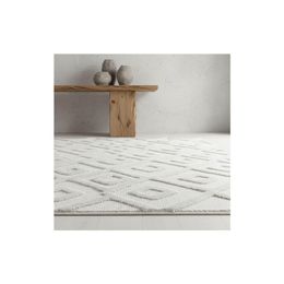 KADIMA DESIGN Hochflorteppich TALFER, geometrisch, Creme, 200 x 290 cm