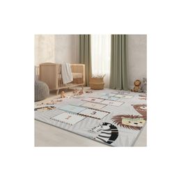 KADIMA DESIGN Spielteppich TRAUN in Grau, als H&uuml;pfspiel, 160 x 230 cm