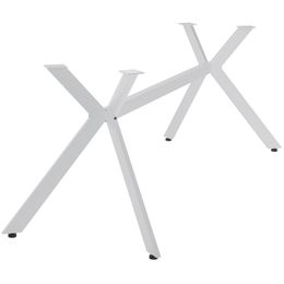 CLP Tischbeine Cascada Wei&szlig;, Tischgestell in X-Form f&uuml;r Esstisch, K&uuml;chentisch und Schreibtisch, ideal f&uuml;r DIY-Projekte, belastbar bis 120 kg