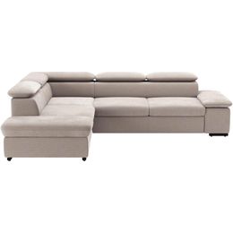 Sit & More Ecksofa SIT & MORE, B:272cm H:73cm T:226cm, grau, 100% Polyester, Wohnzimmer, Sofas, "Alcudia L-Form, B: 272 cm, Arm- und Kopfteilverstellung,