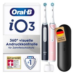 Oral-B iO Series 3 Elektrische Zahnb&uuml;rste Doppelpack Schwarz und Rosa
