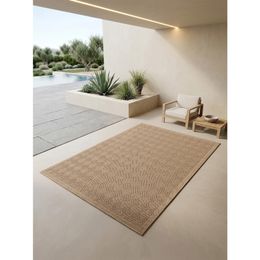 KADIMA DESIGN Outdoorteppich KASBERG, im Vintage-Stil, aus Polypropylen, Schwarz, 80 x 150 cm