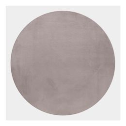 KADIMA DESIGN Teppich Kurzflor Waschbar NECKAR in Beige, einfarbig, &Oslash; 120 cm