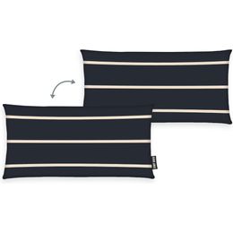 Kissenh&uuml;lle CAMP DAVID, B:40cm H:1cm L:80cm, schwarz, Renforc&eacute;, Obermaterial: 100% Baumwolle, Kissenbez&uuml;ge, "Sea Stripes", gewebtes Label
