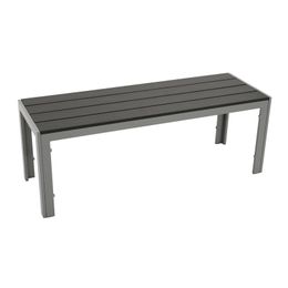 Hockerbank SORANO 2-sitzer, Aluminium silbergrau + Kunstholz dunkelgrau