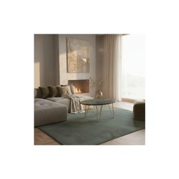 KADIMA DESIGN Kurzflorteppich Waschbar NECKAR, einfarbig, Gr&uuml;n, 240 x 340 cm