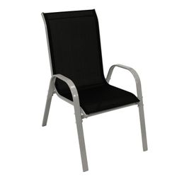 DEGAMO Stapelsessel PALAMOS, Metall + Textilgewebe schwarz, 4 St&uuml;ck