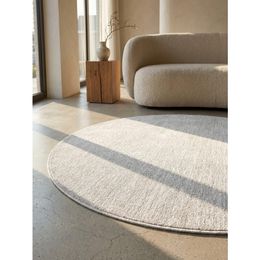 KADIMA DESIGN Kurzflorteppich AMMER, einfarbig, Creme, &Oslash; 200 cm