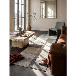 Niederflor-L&auml;ufer Kurzflor Grau 80x140 cm - THUR KADIMA DESIGN