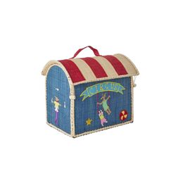 Rice Raffia Kindertasche aus Bast mit bunten Motiven Schmetterling - 24 x 17 x 22 cm