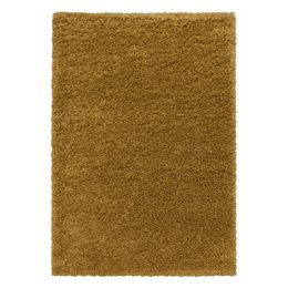 KADIMA DESIGN Teppich Hochflor SPREE in Gold, einfarbig, 200 x 290 cm