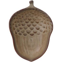 IB Laursen Steingut Schale Eichel Braun Braun - L 14,5 x B 20,3 x H 4,2 cm